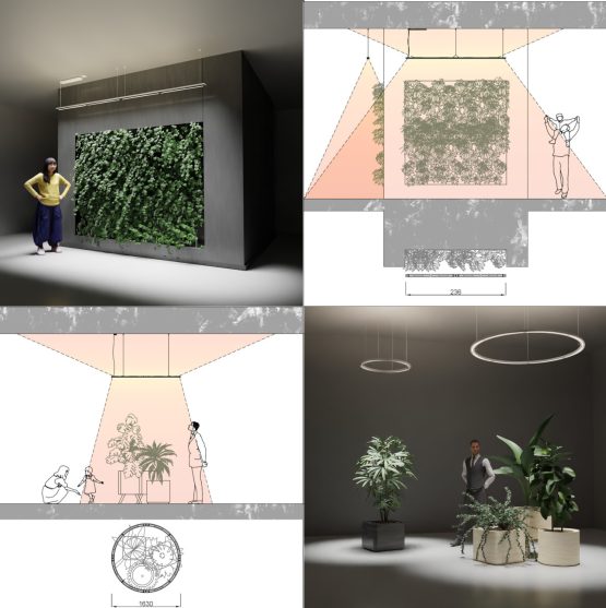 Green wall illumination • LUO-light • with plants